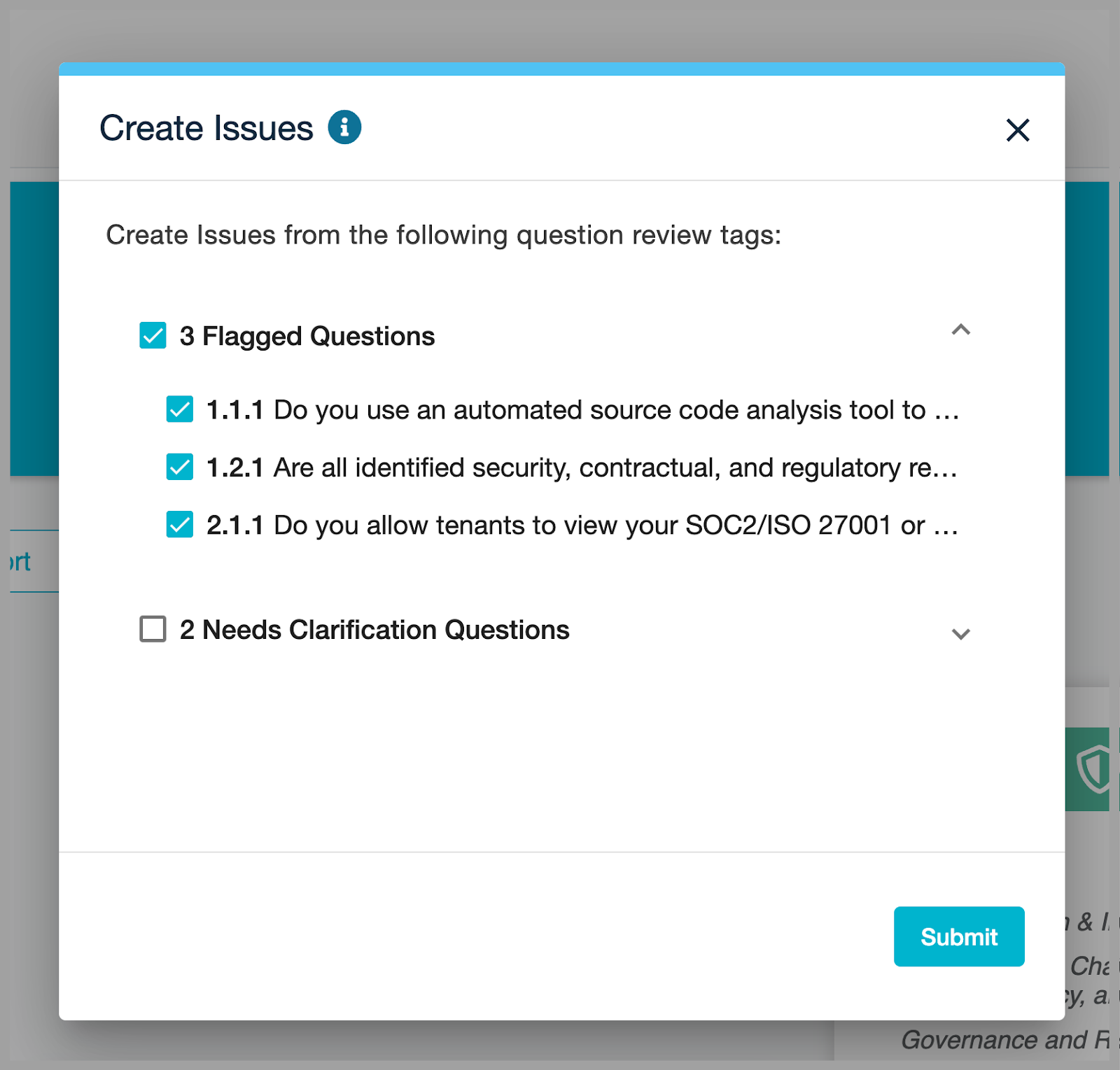 Create Issues from Assessment – Whistic
