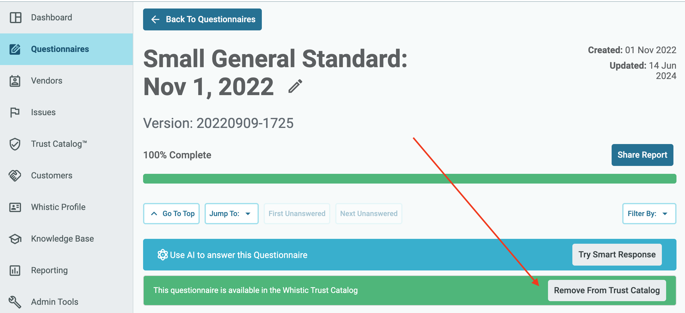 How To Share a Questionnaire – Whistic