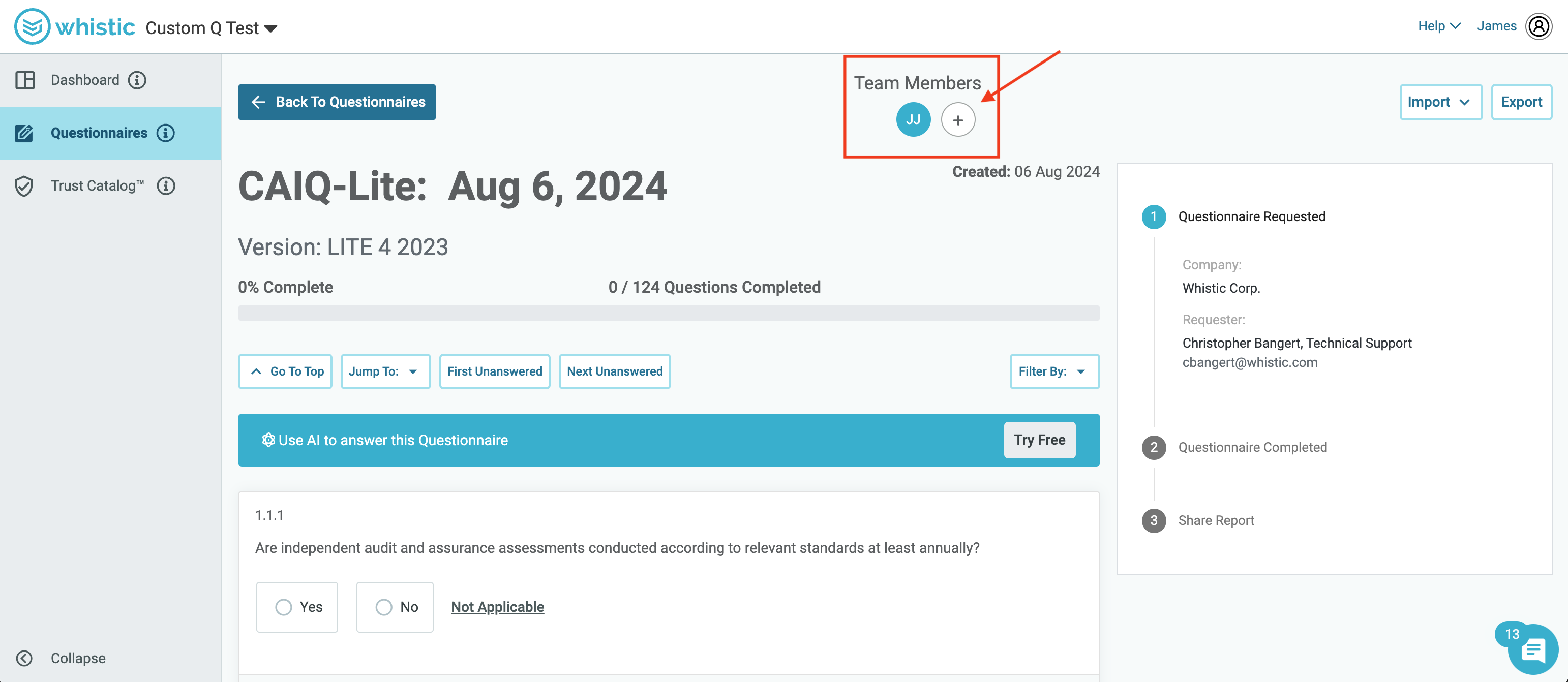 Adding a Collaborator – Whistic