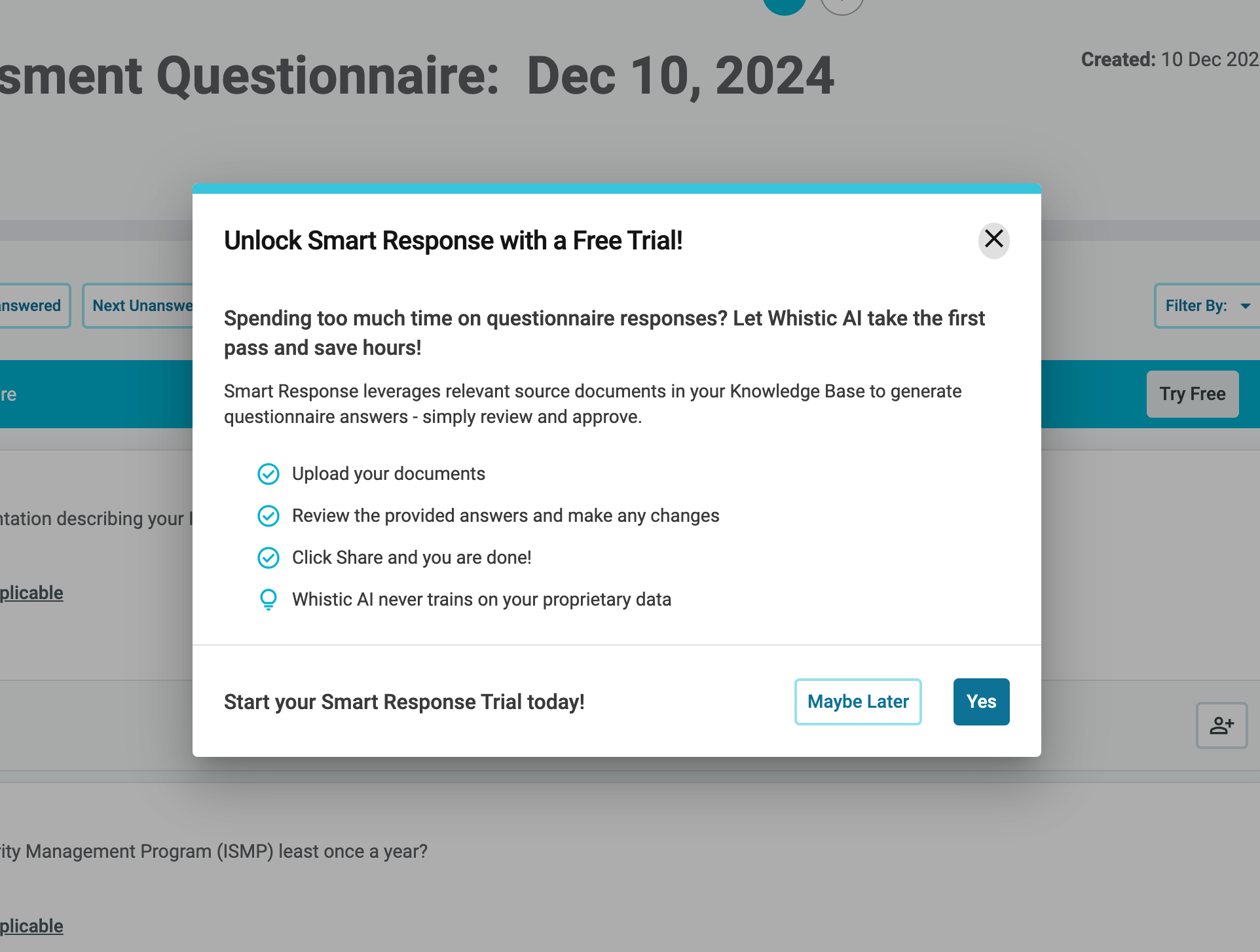 Completing a Questionnaire Request using Smart Response for Vendors ...