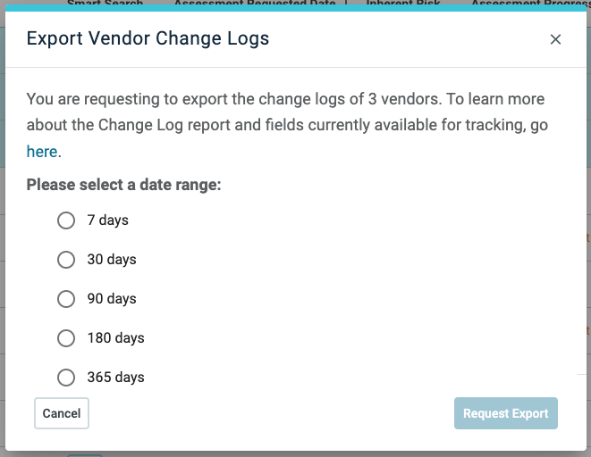 Vendor Change Log – Whistic