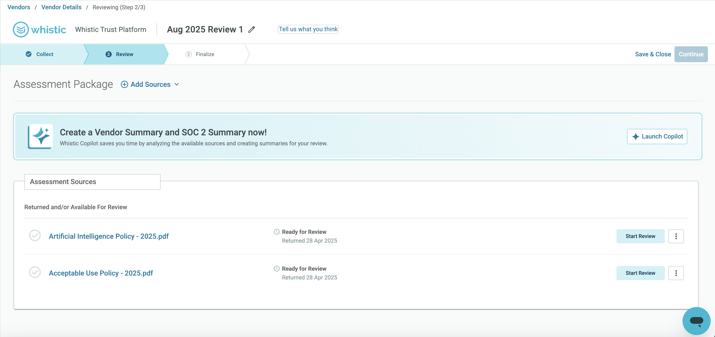 How to Generate a Vendor Summary – Whistic