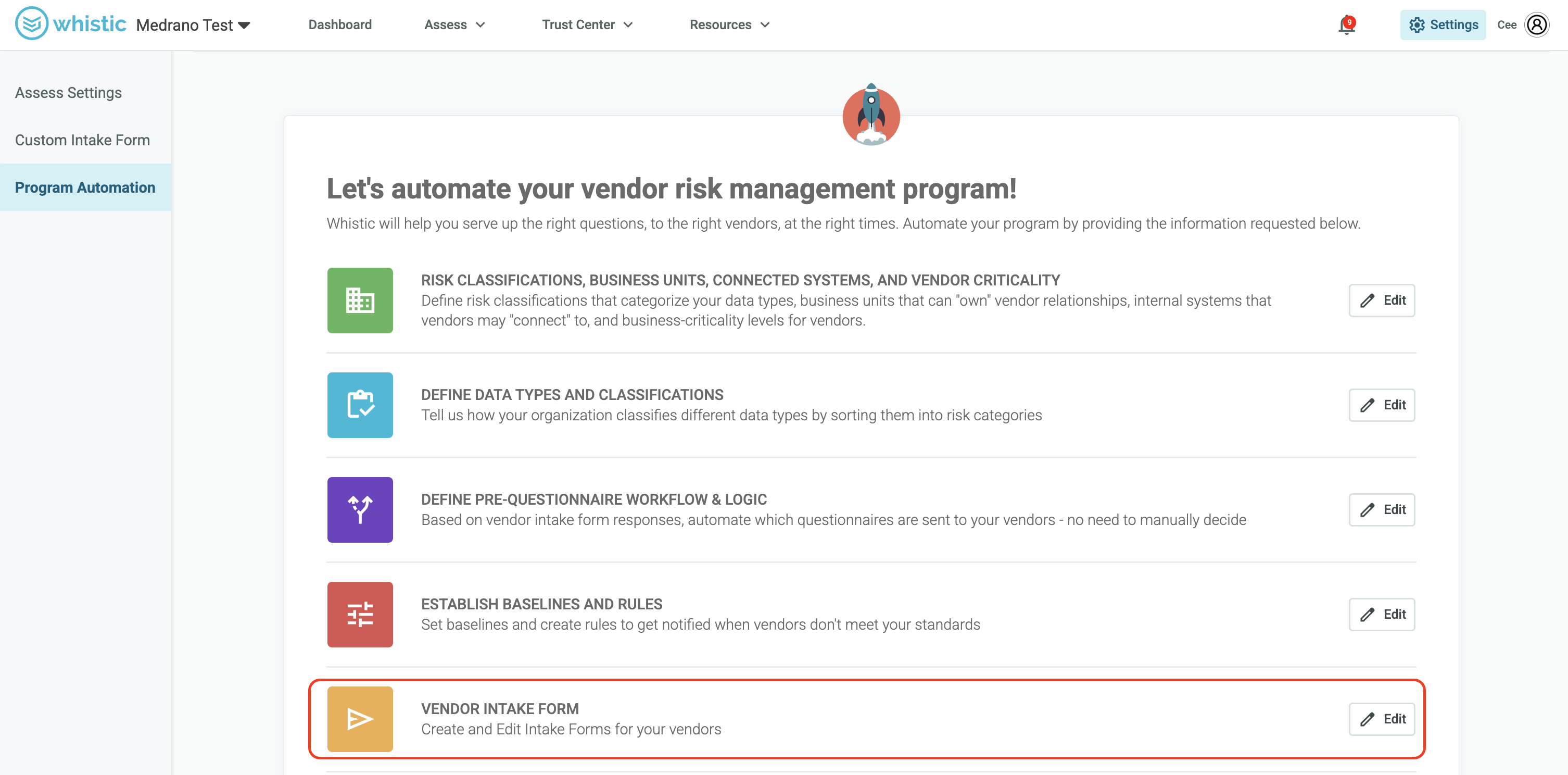 How To Access the Vendor Intake Form Link – Whistic